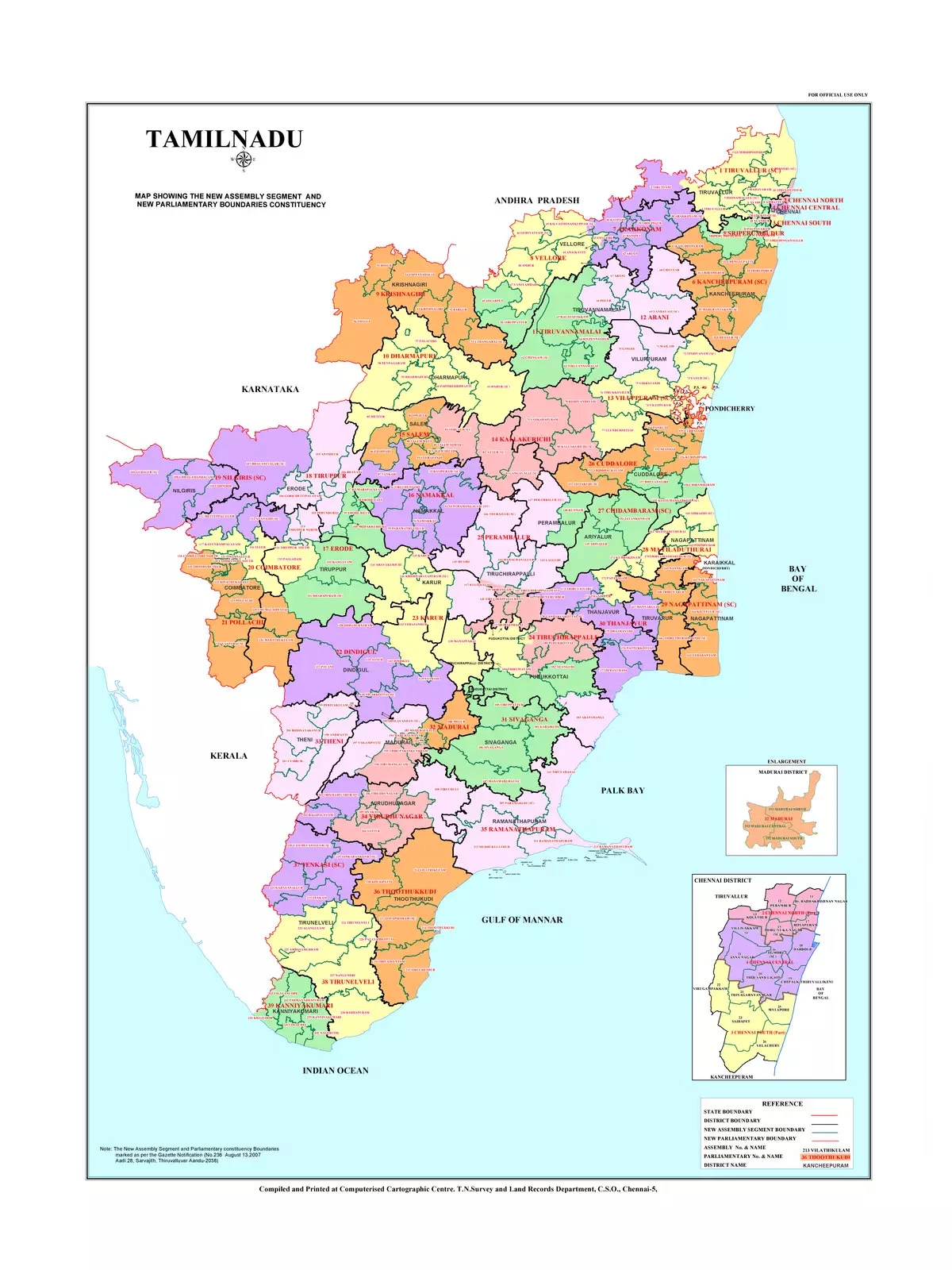 Tamil Nadu Political Map Outline - 1PDF